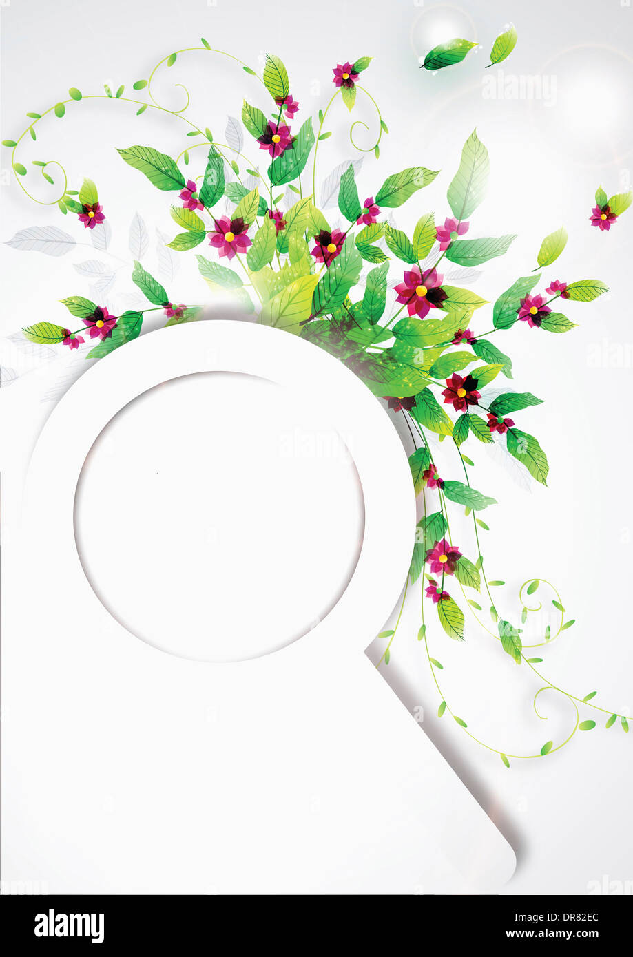 illustration memo template featuring green leaves Stock Photo - Alamy