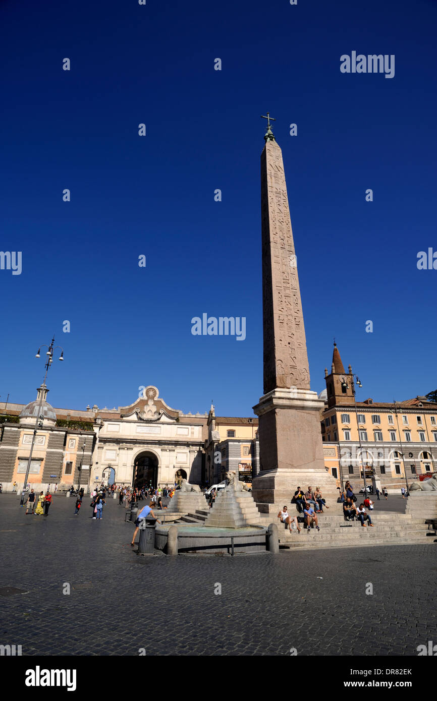 Egyptian Obelisk In Popolo Square Of Rome High Resolution Stock ...