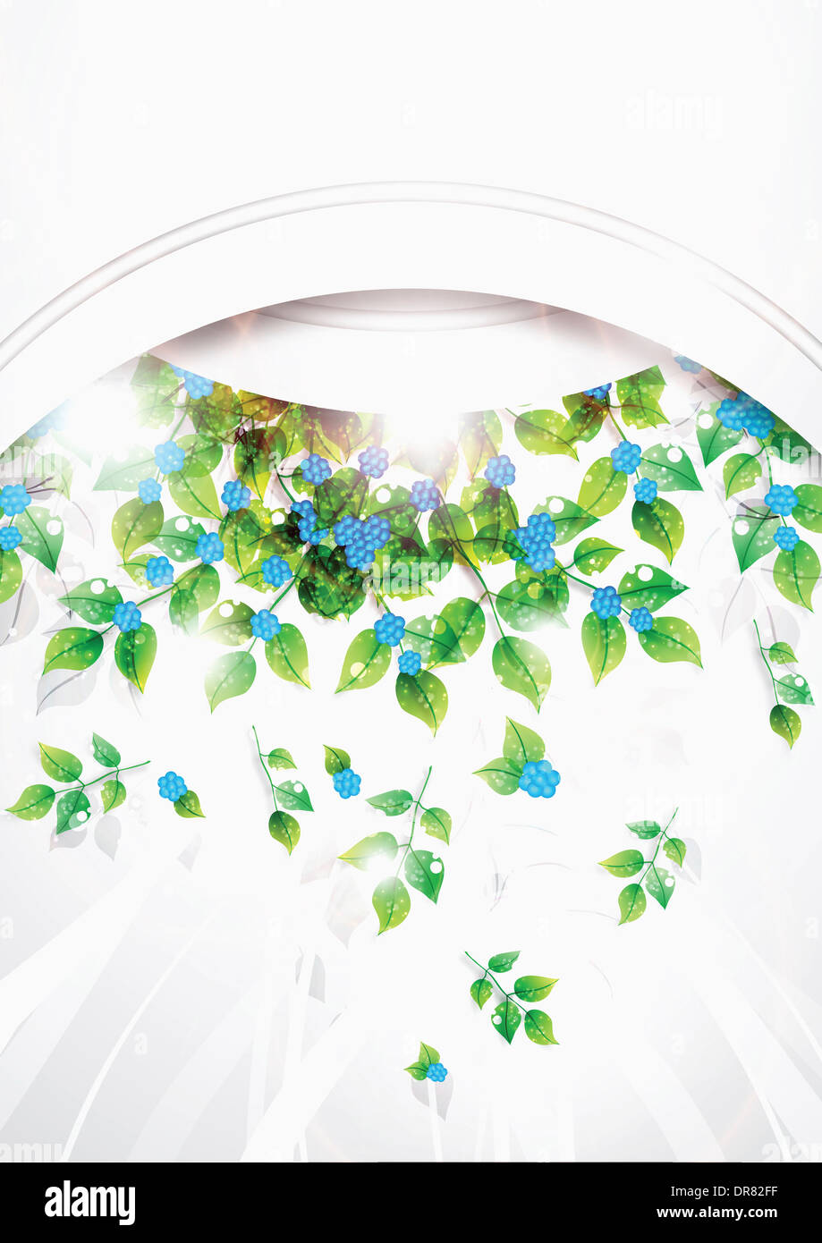 illustration memo template featuring green leaves Stock Photo - Alamy