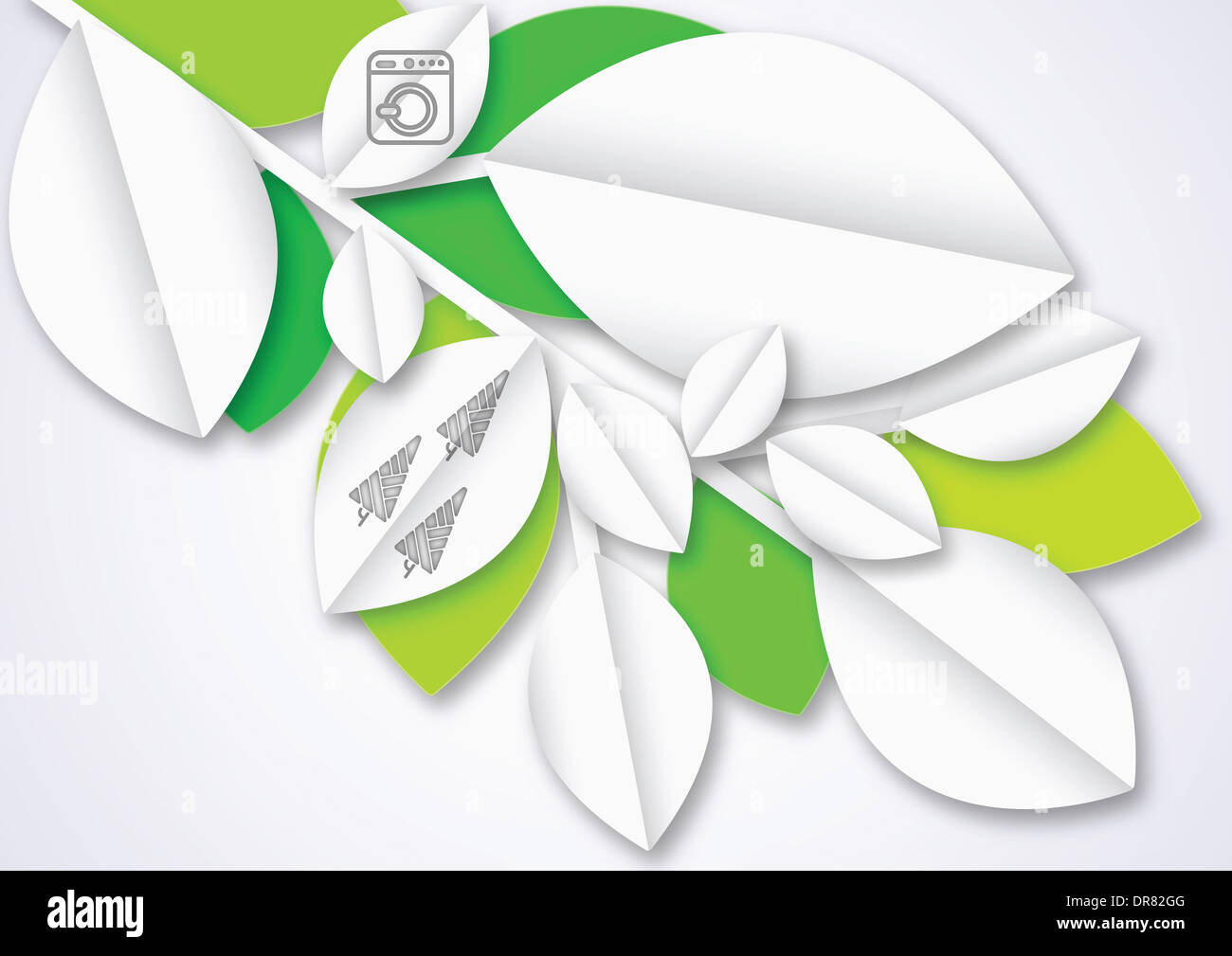 illustration memo template in shape of leaves Stock Photo - Alamy