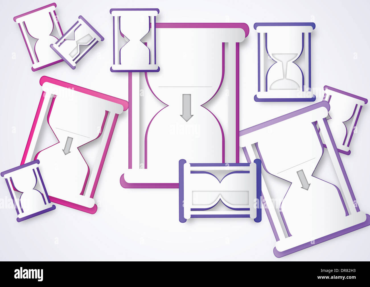 illustration memo template in shape of sand timer Stock Photo - Alamy