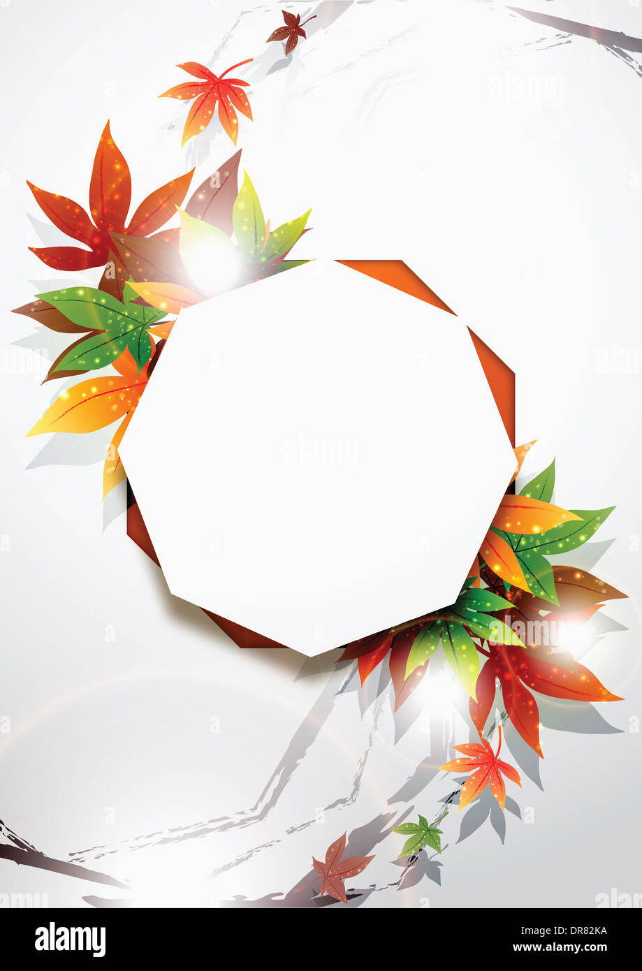 illustration autumn memo template Stock Photo - Alamy