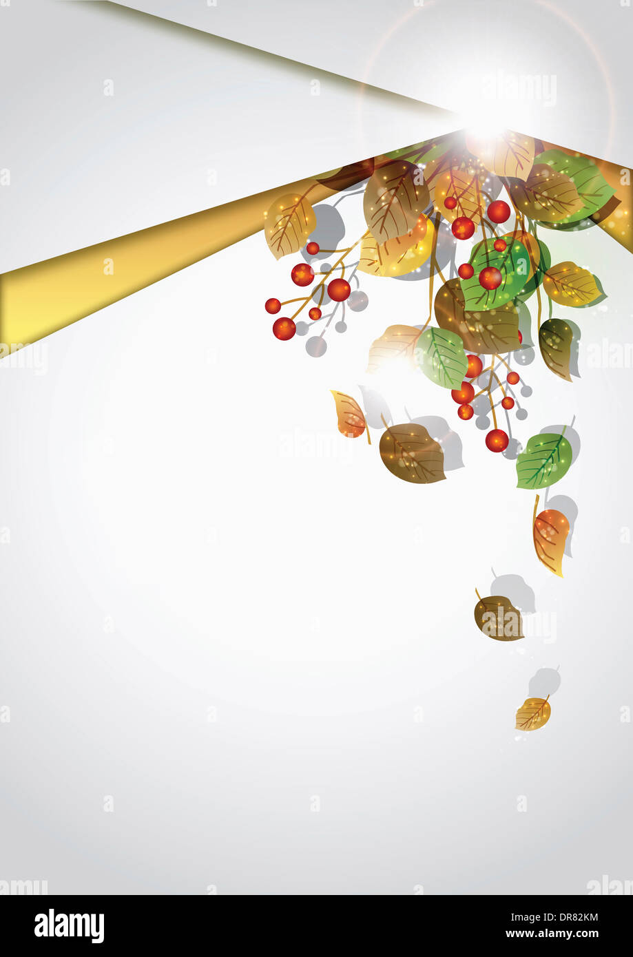 illustration memo template with autumn leaves Stock Photo - Alamy