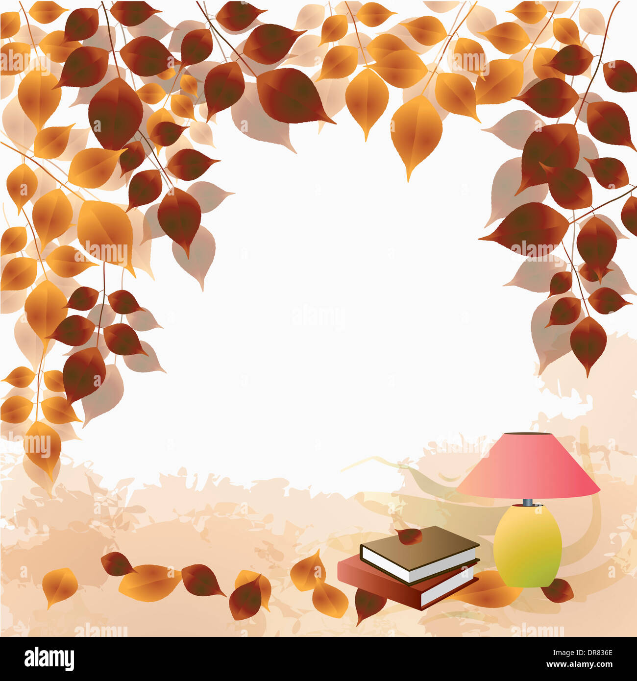 illustration memo template with autumn concept Stock Photo - Alamy