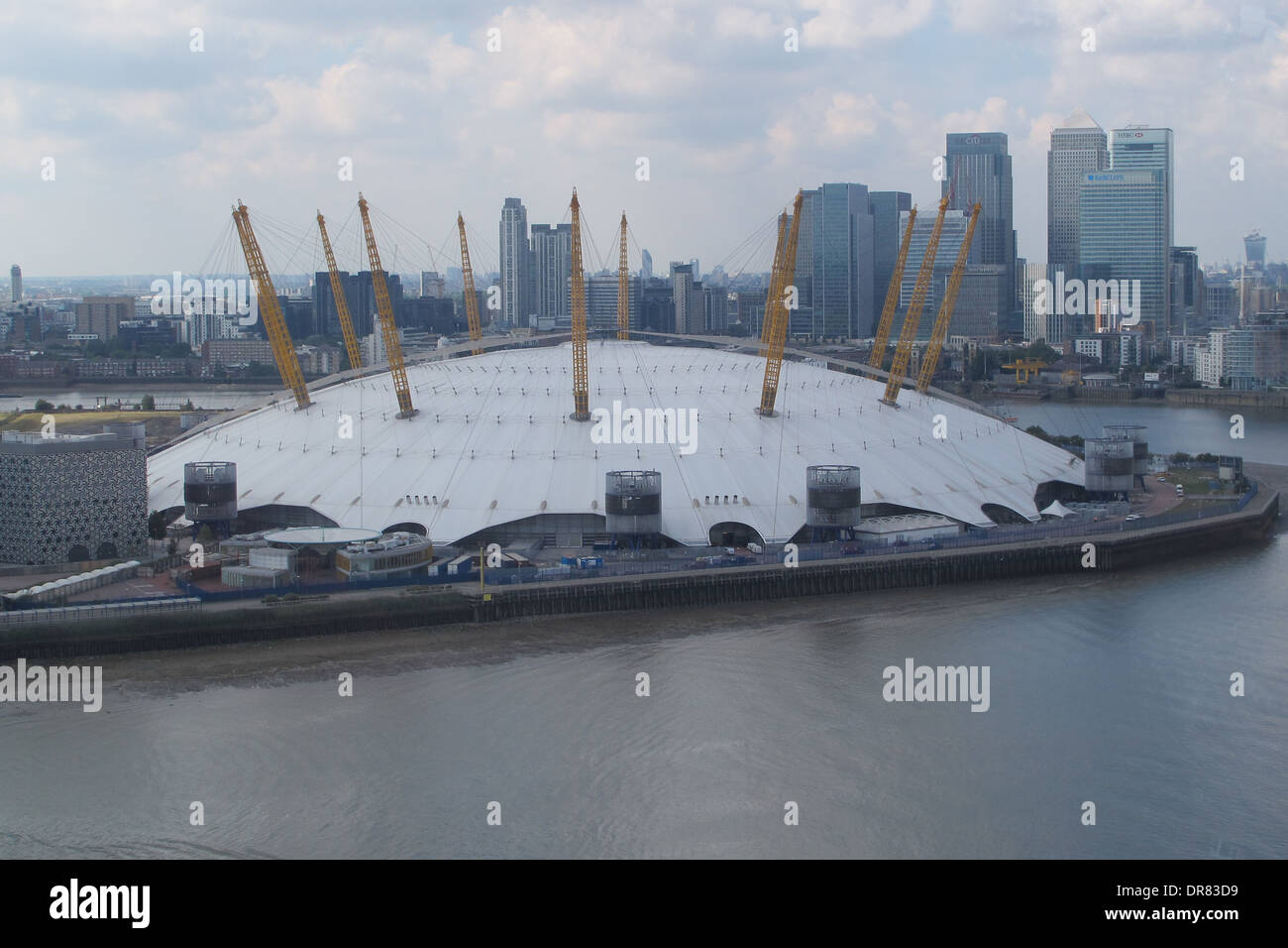 O2 Arena Also Known As Millennium Dome With Canary Wharf In The ...
