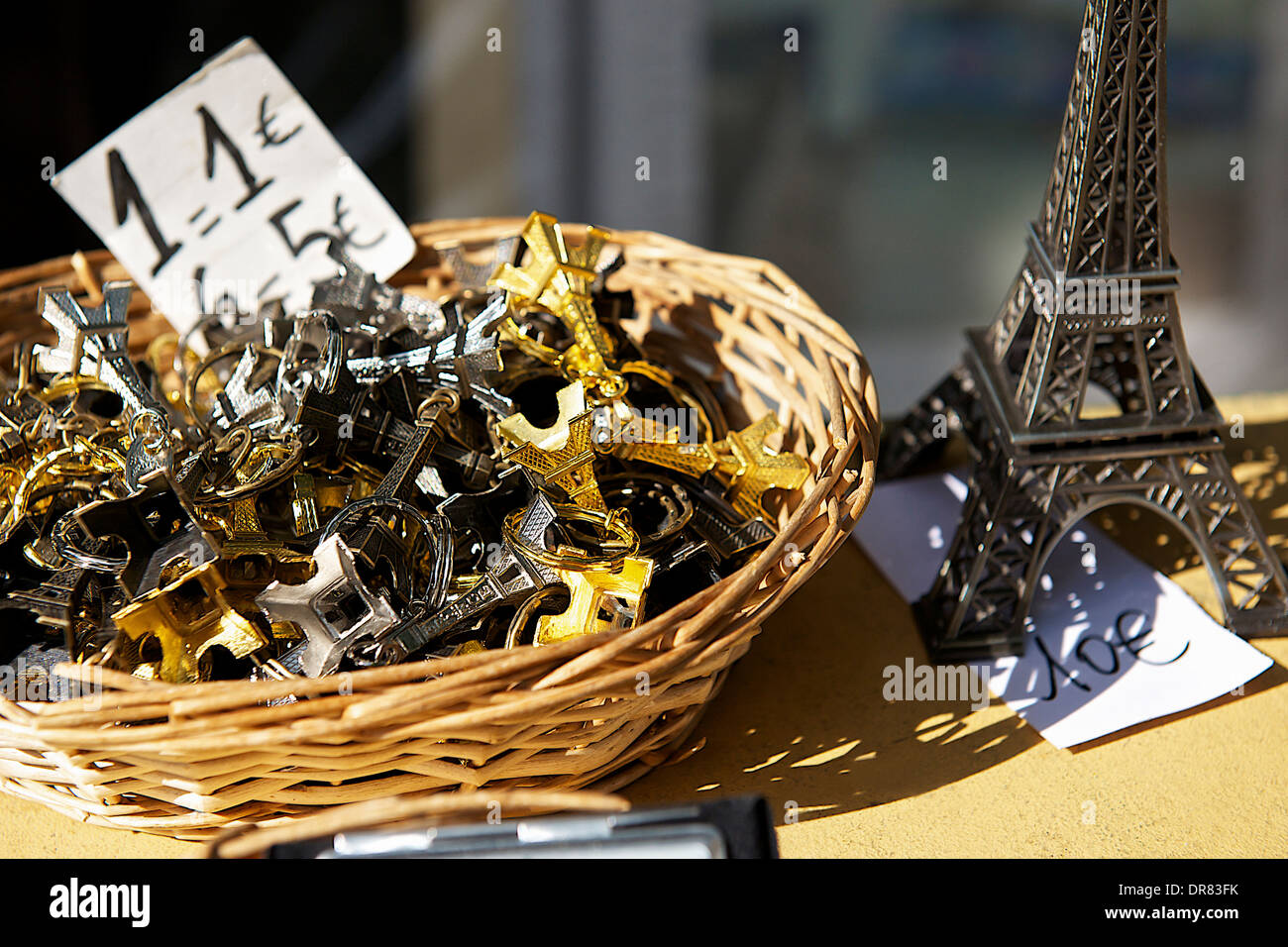 Eiffel Tower key rings, Paris, France Stock Photo - Alamy