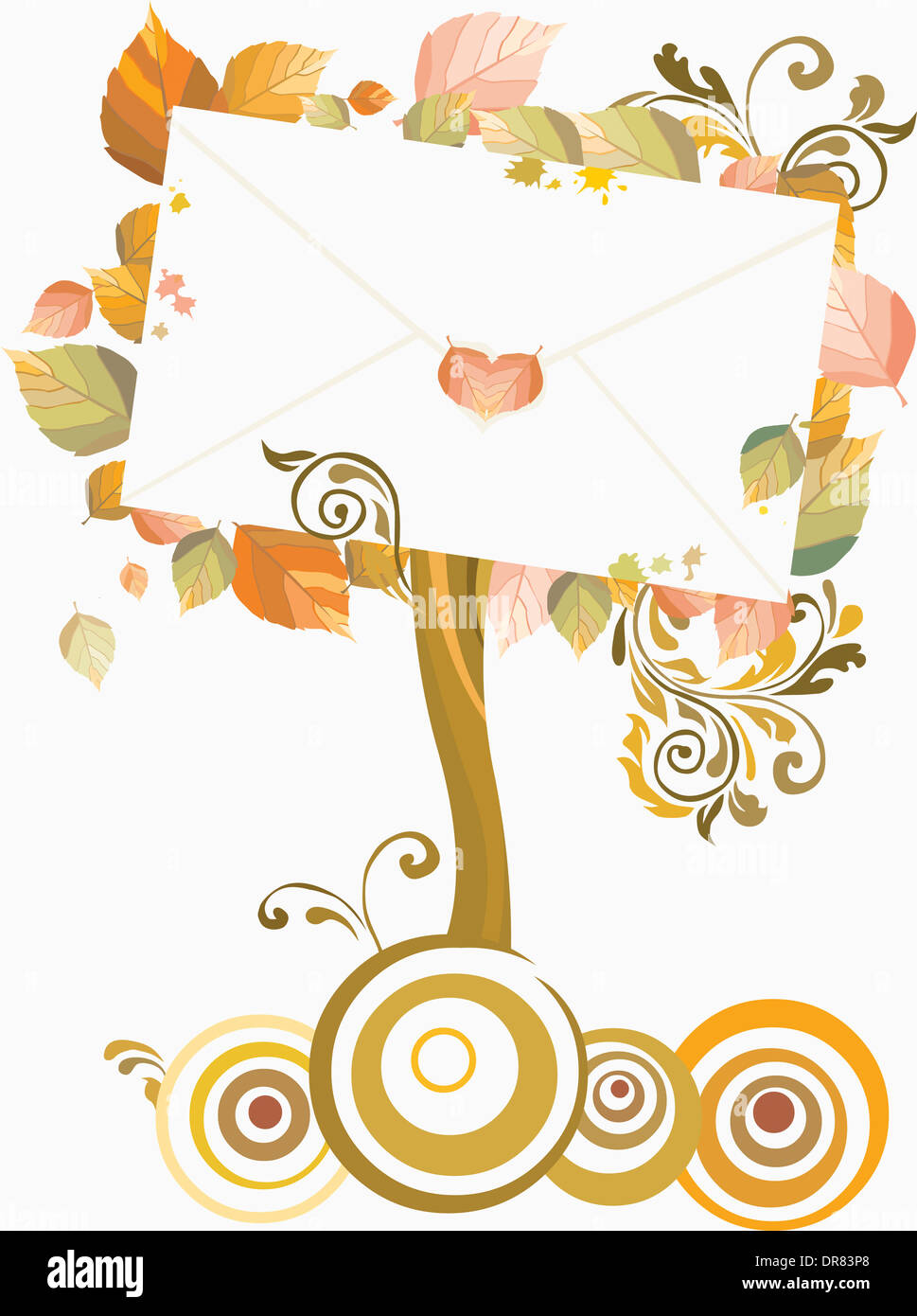 illustration of autumn memo template in concept of memo on tree Stock ...