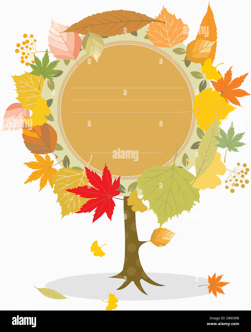 illustration of autumn memo template in concept of a tree Stock Photo ...