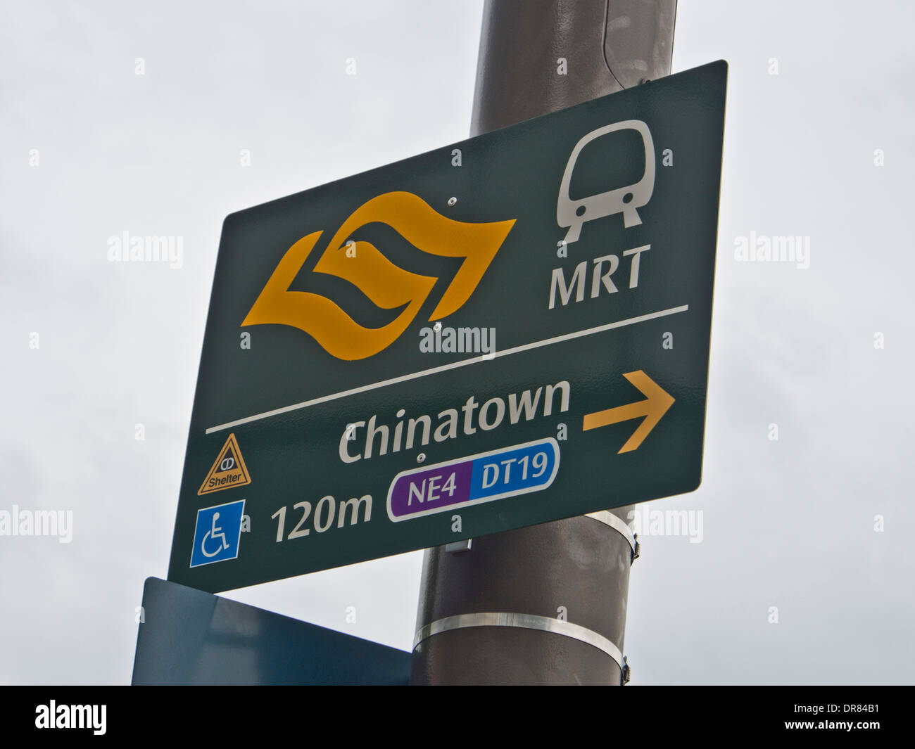 Street signs to MRT station in Chinatown, Singapore Stock Photo - Alamy