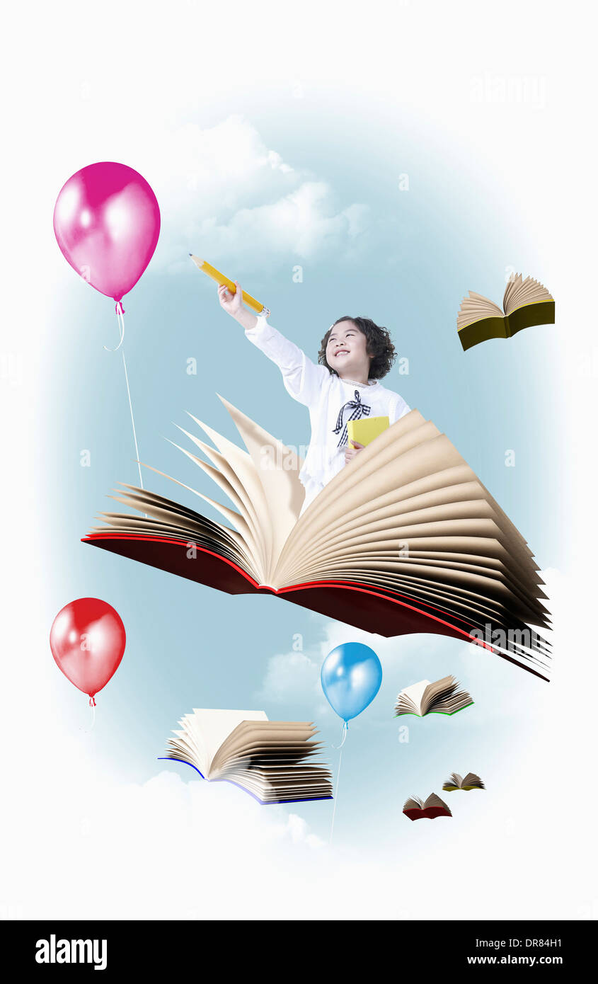 Boy girl balloon on Cut Out Stock Images & Pictures - Alamy