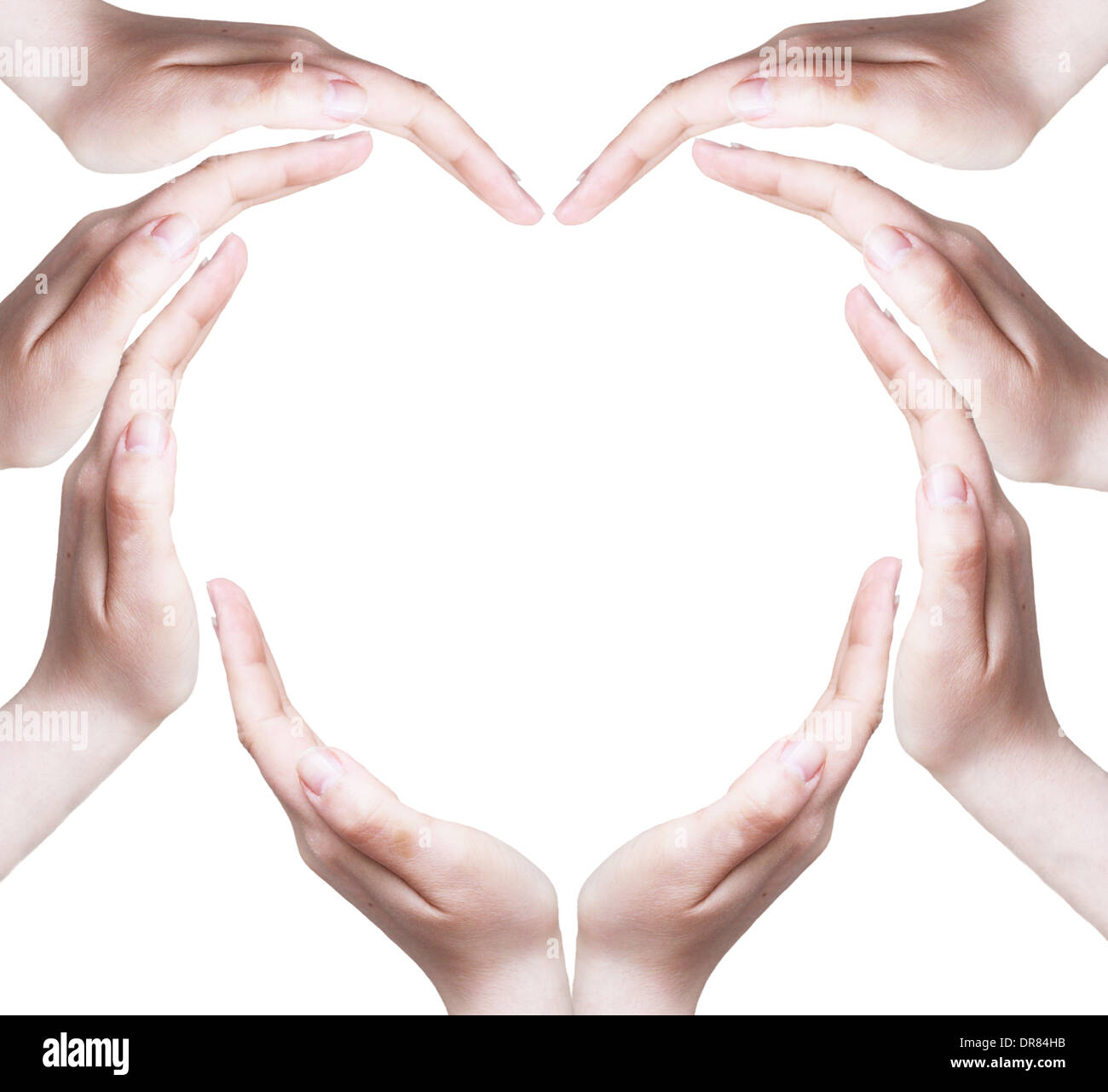 Female hands showing heart sign Stock Photo - Alamy