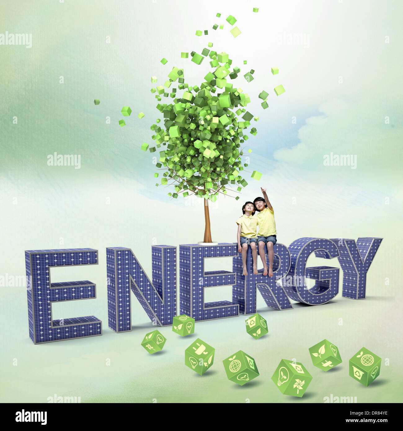 Solar energy word cloud hi-res stock photography and images - Alamy