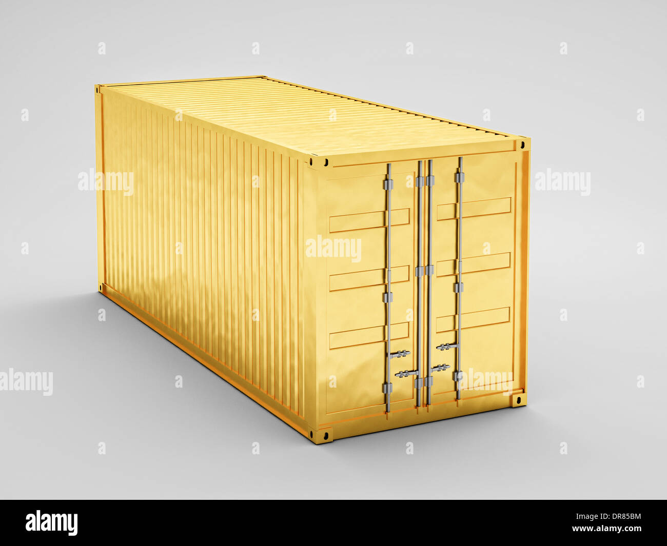3d image of golden container Stock Photo - Alamy