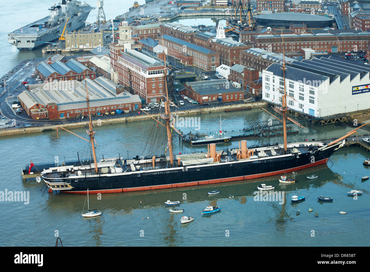 Portsmouth historic dockyard aerial hi-res stock photography and images ...