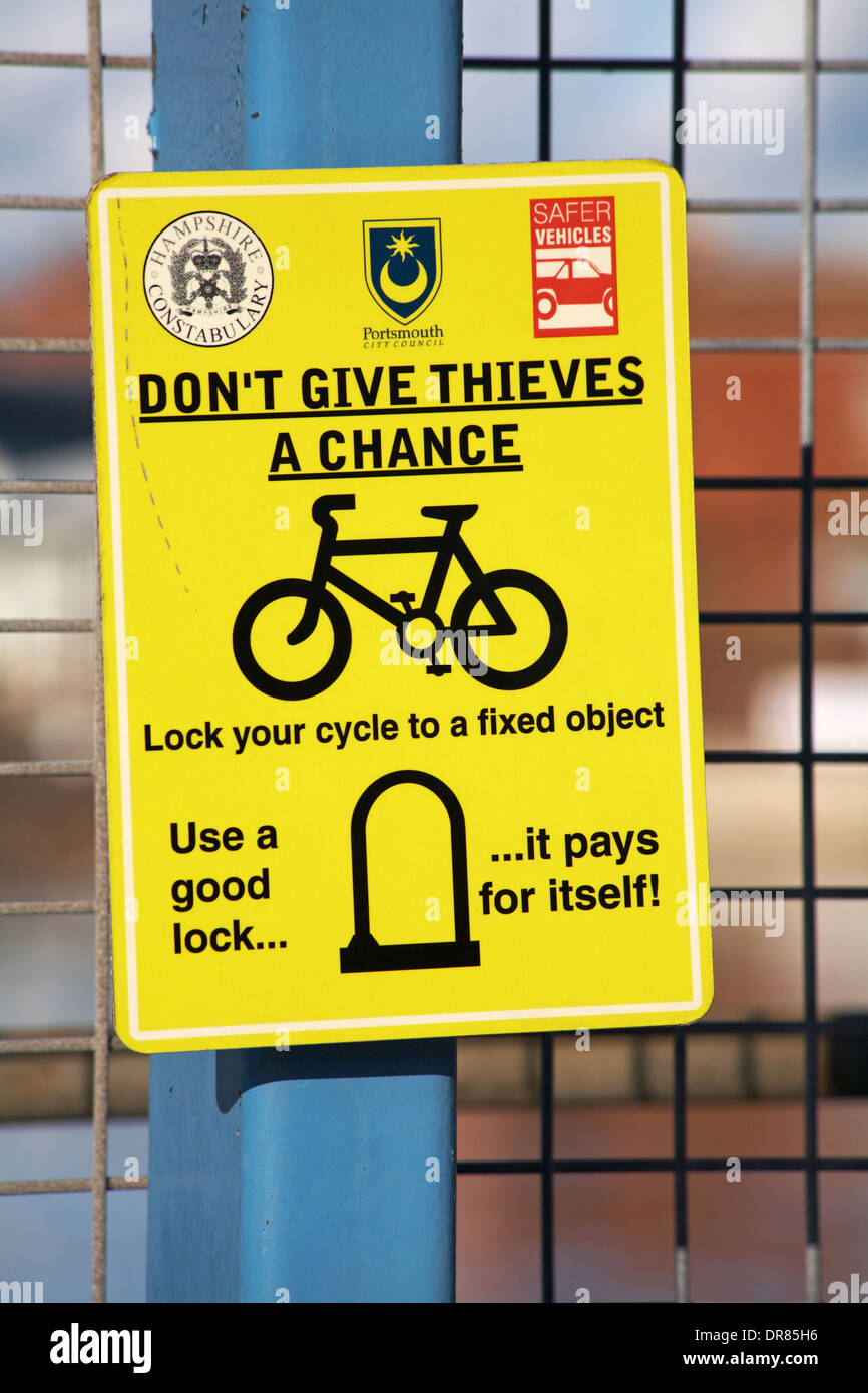 Don't give thieves a chance lock your cycle to a fixed object use a ...