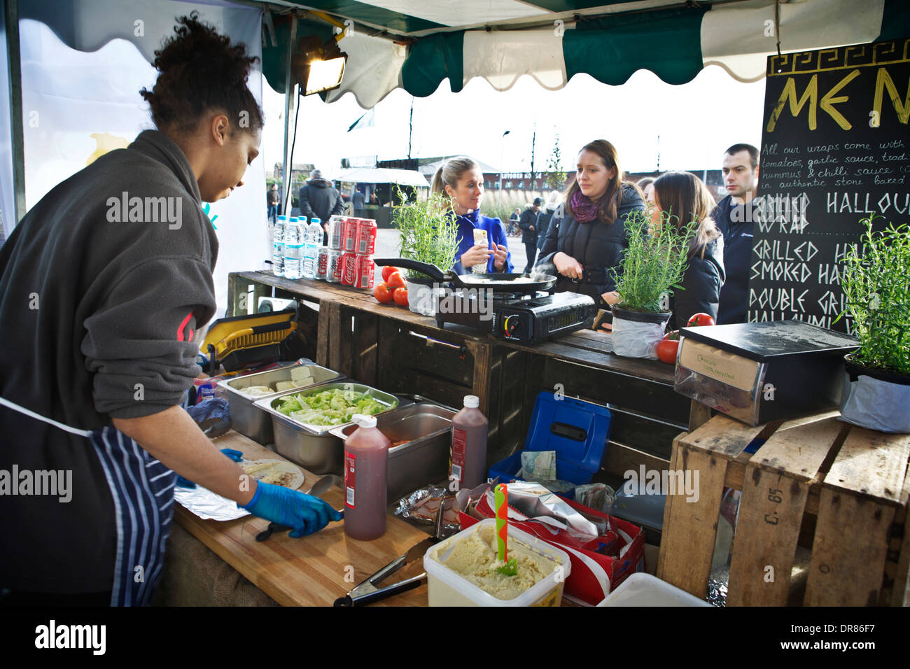 Greek food stall hi-res stock photography and images - Alamy