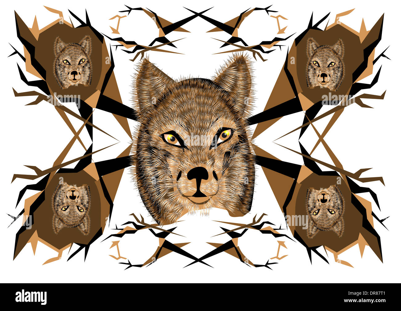 Wolf head pattern hi-res stock photography and images - Alamy