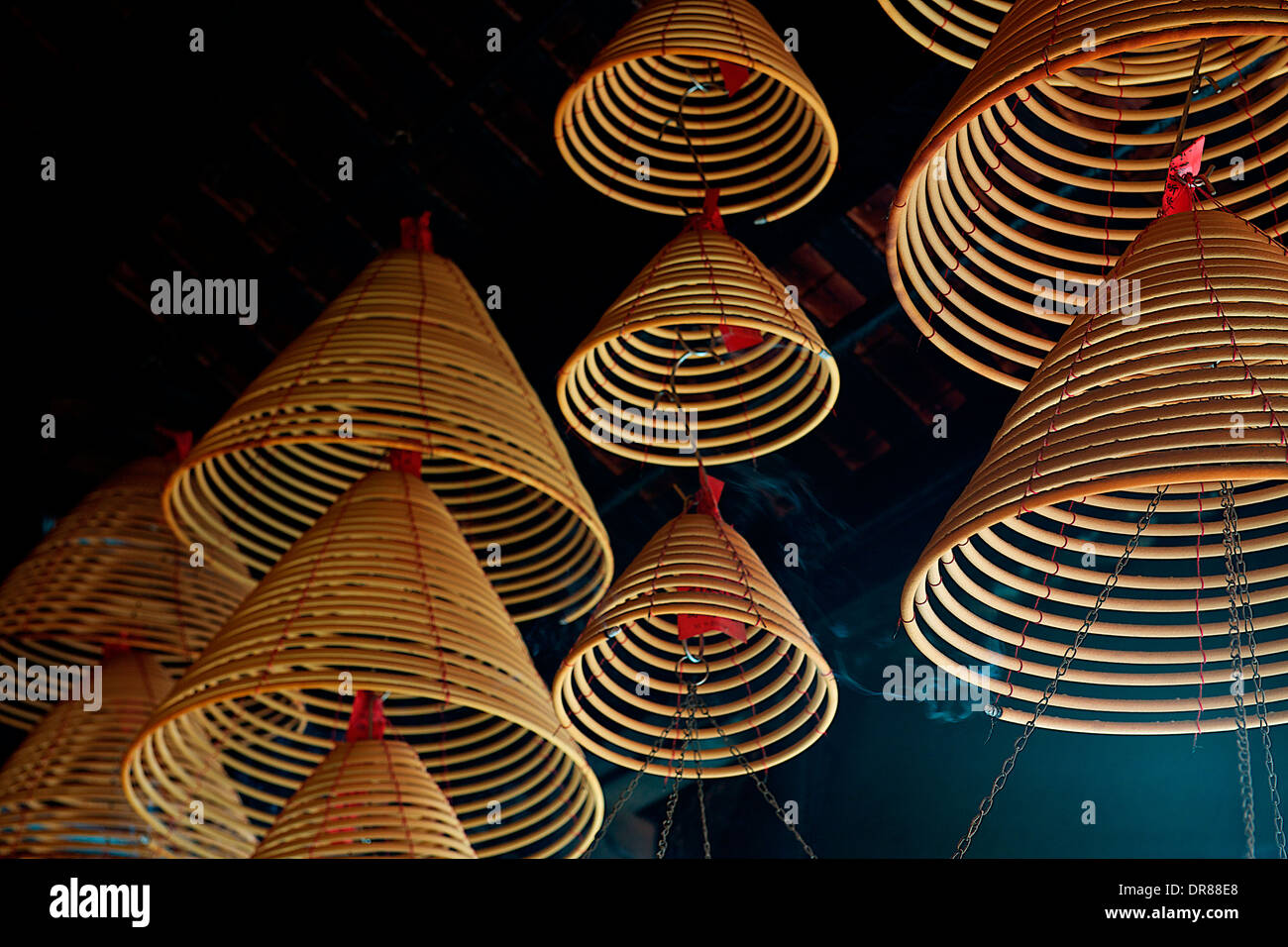 Incense in Cone Shape Hanging from the Ceiling, Macau, China Stock ...