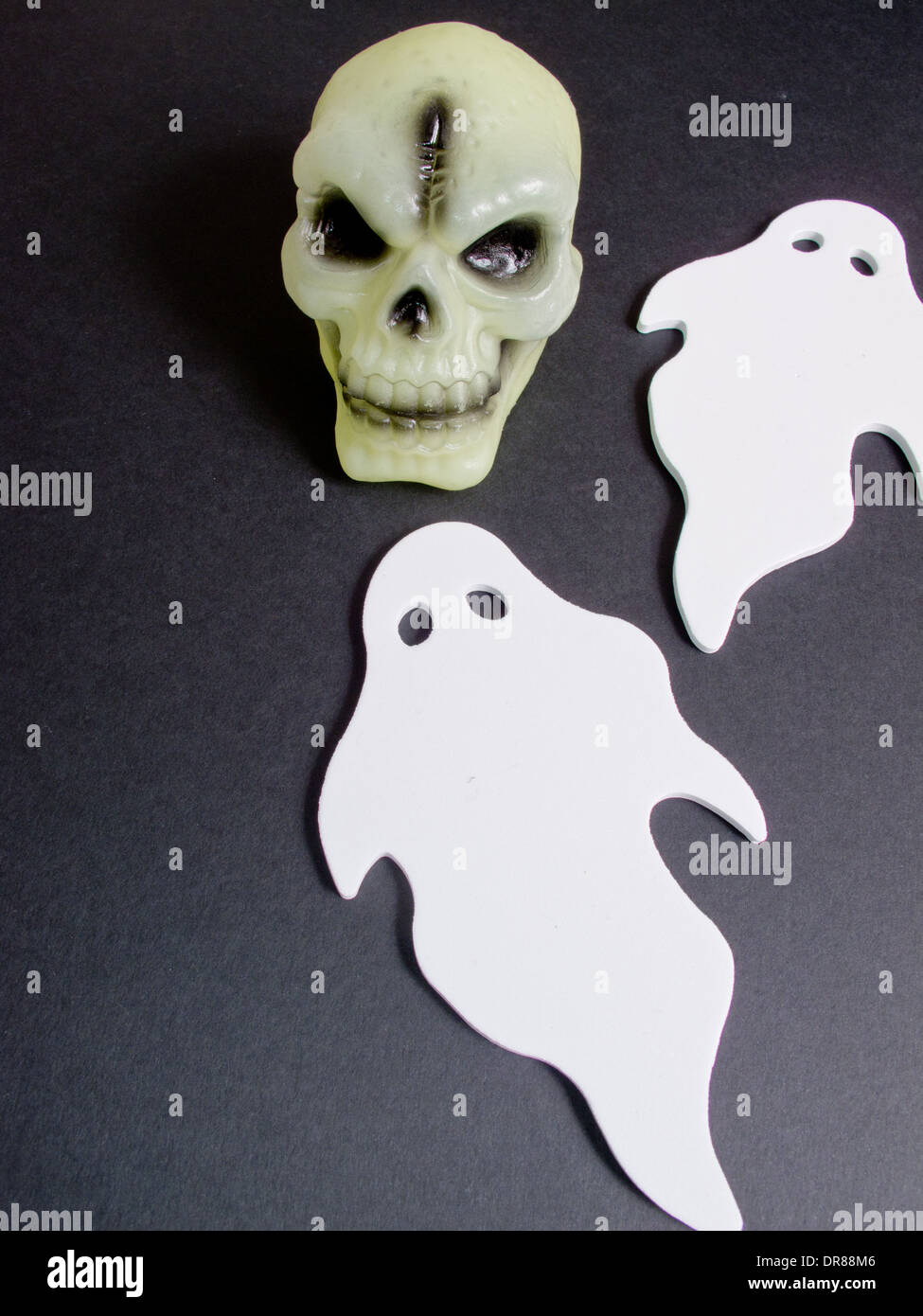 An image showing the concept of Halloween with two spooky spirits and a ...