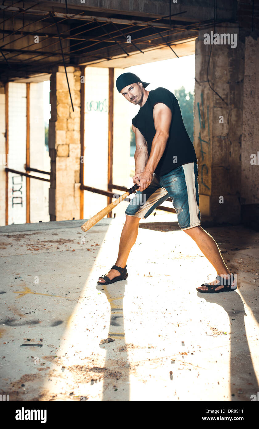 Muscular man baseball bat on hi-res stock photography and images - Alamy