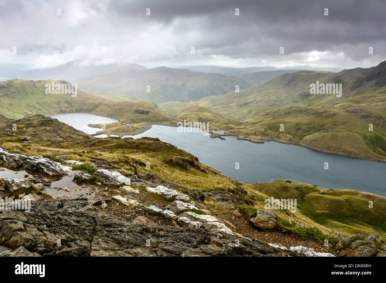Photograph taken from the PYG track on Snowdon in Snowdonia taken about ...