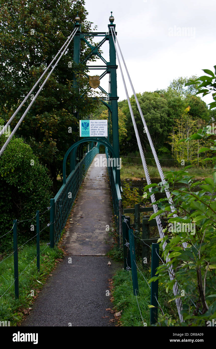 The pedestrian suspension bridge, Pitlochry, Scotland Stock Photo - Alamy