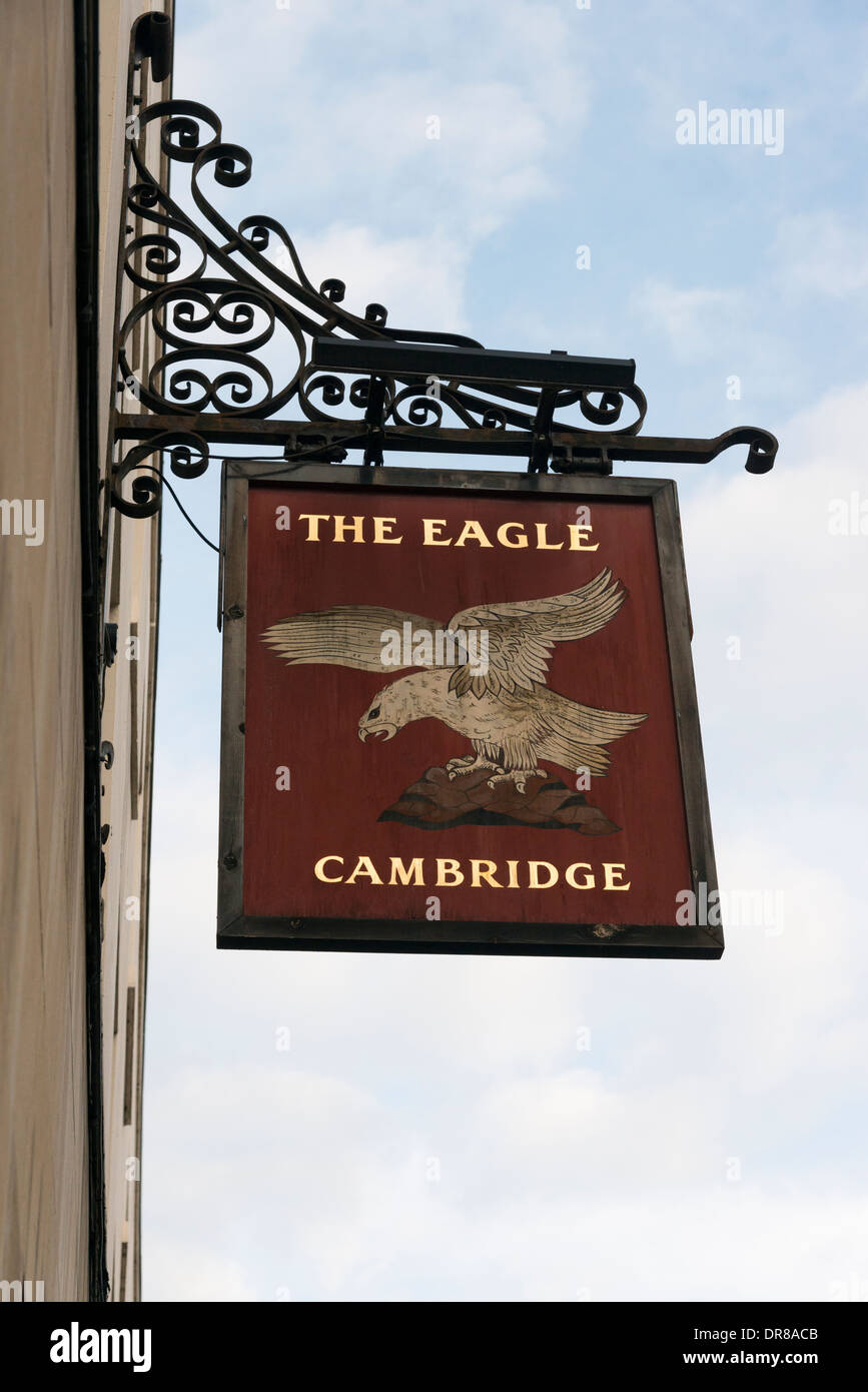 The Eagle pub and pub sign Cambridge UK Stock Photo - Alamy