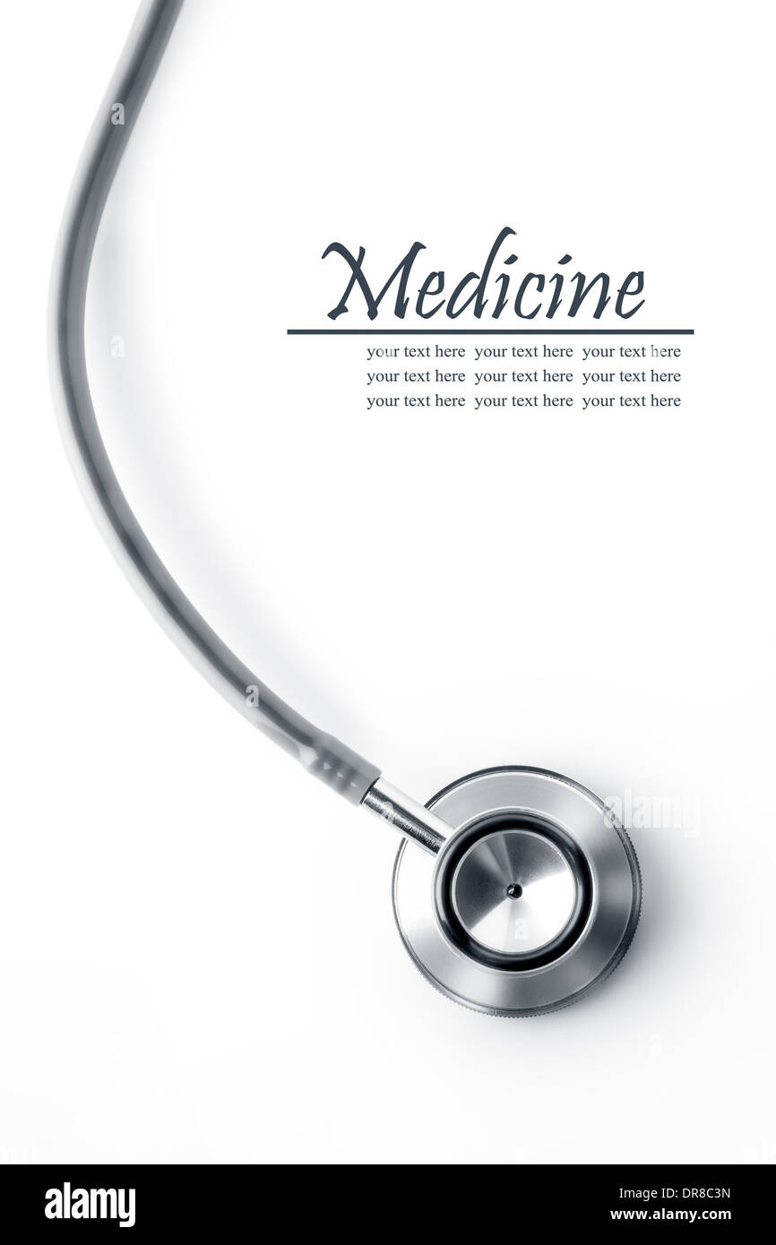 Close up view of grey stethoscope on white back Stock Photo - Alamy