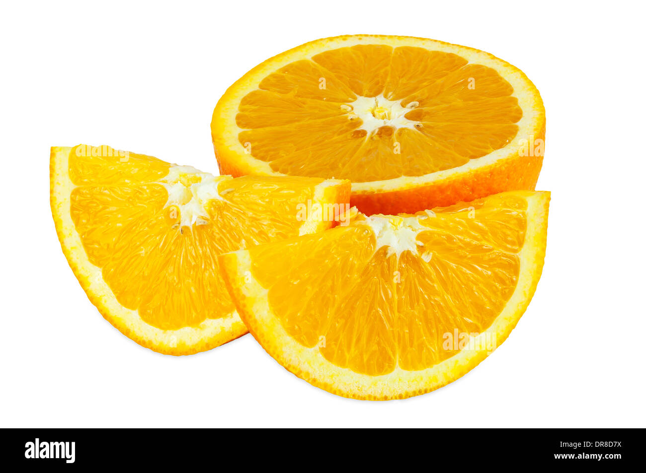 Pieces of orange isolated on white background with clipping path Stock ...