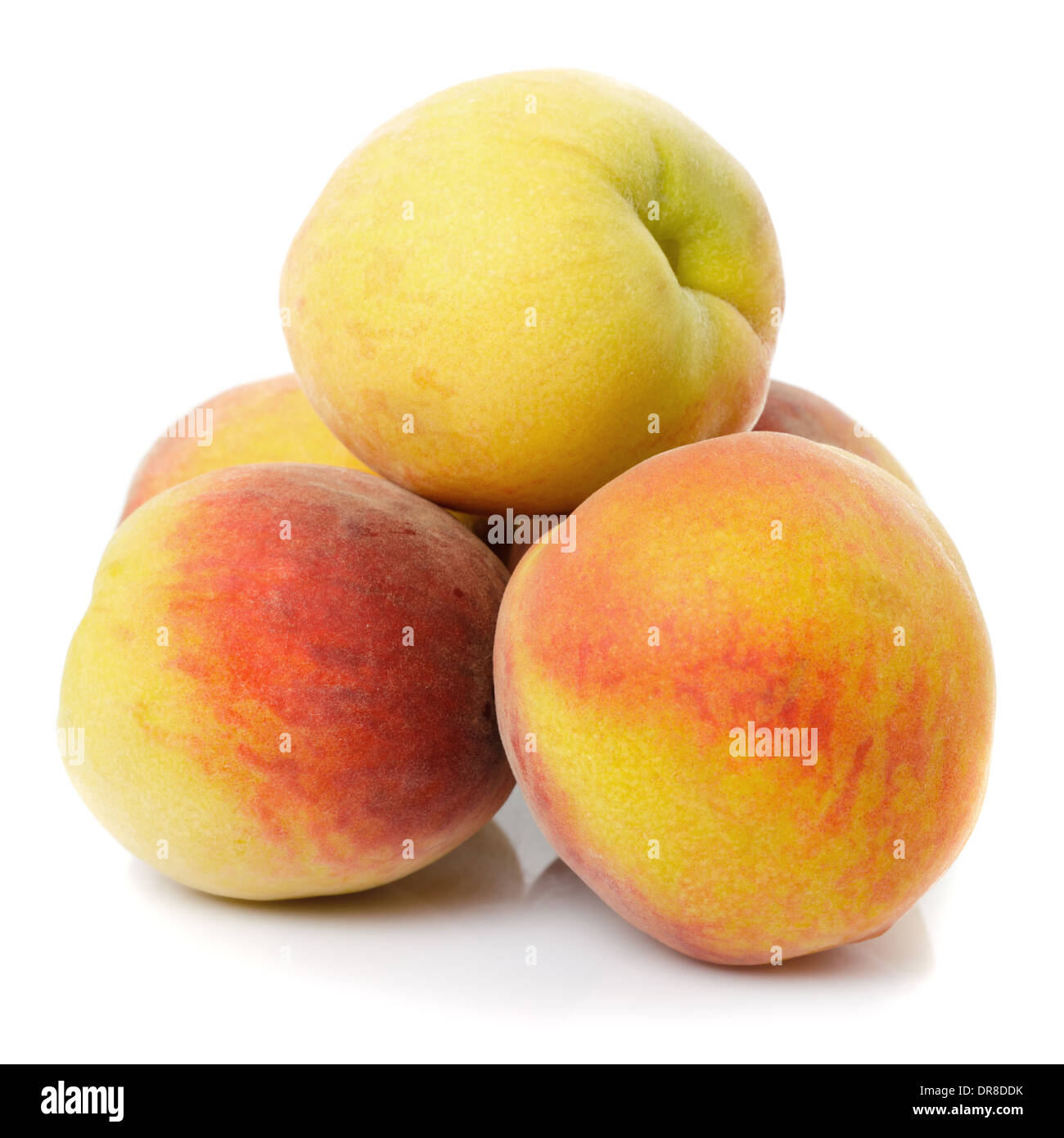 Ripe Peaches isolated on White Background Stock Photo - Alamy