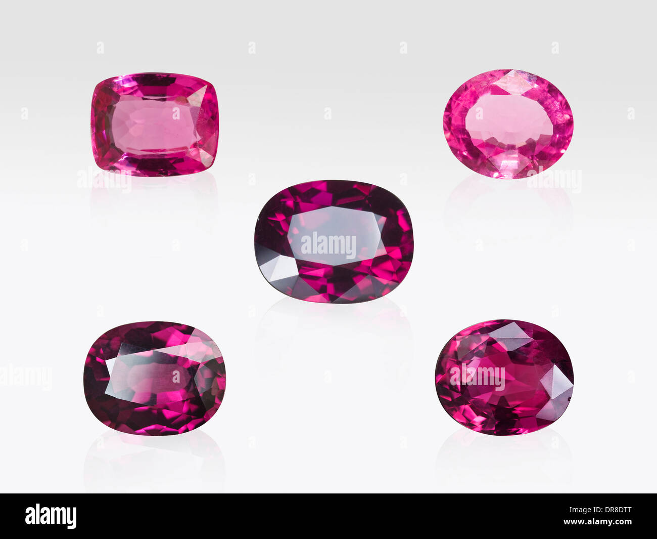 Pink Spinel gemstones on white background Stock Photo - Alamy