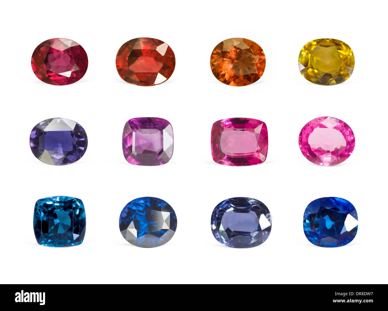 Spinel gemstones on white background Stock Photo - Alamy