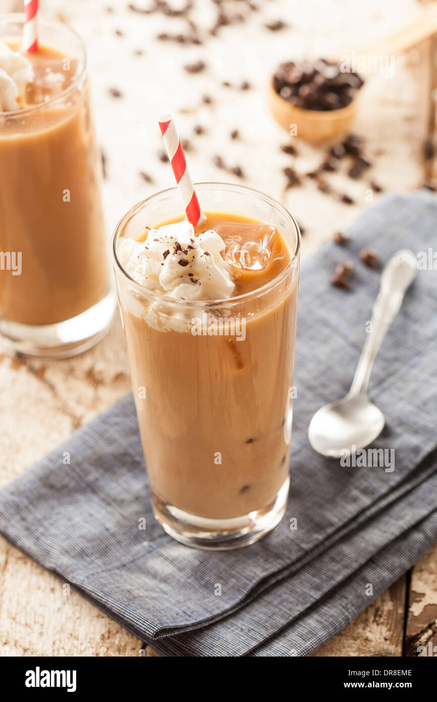 Fancy Iced Coffee with Cream in a Glass Stock Photo - Alamy