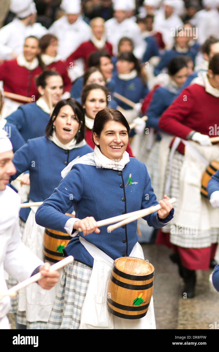 Tamborrada festival of of San Sebastián (Donostia) in Spain Stock Photo ...