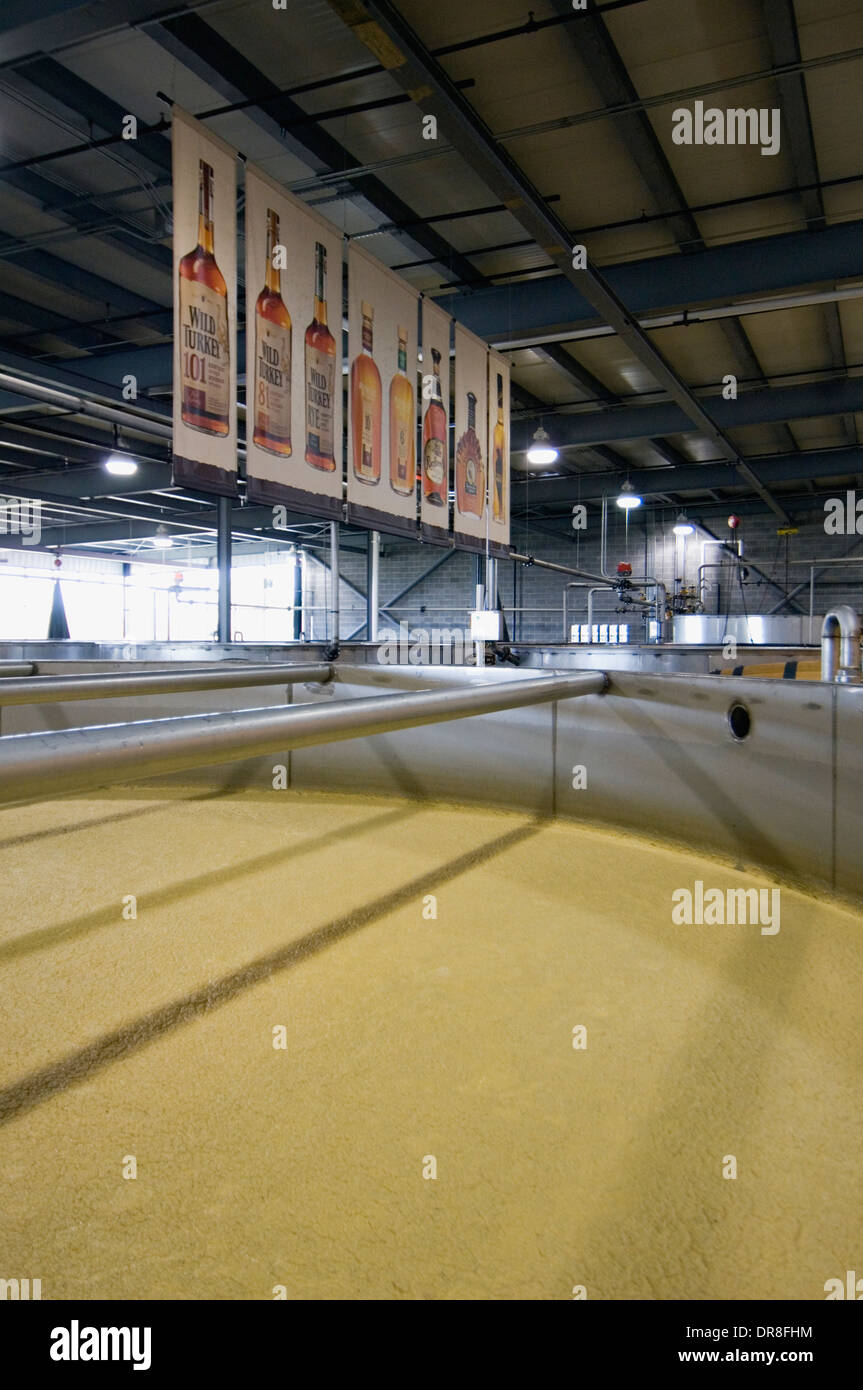 Sour Mash Fermenting in Stainless Steel Tub at Wild Turkey Distillery ...