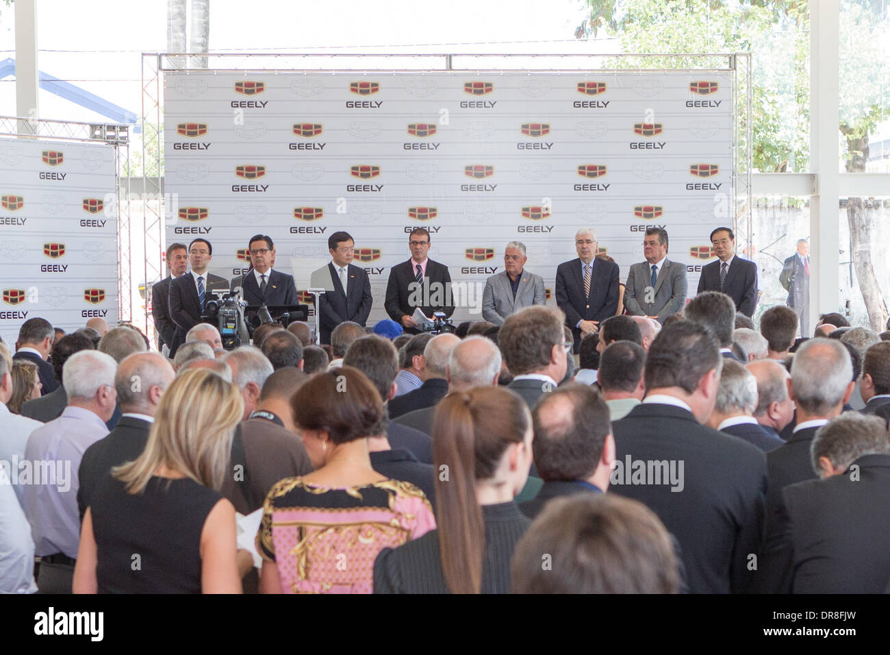 Sao Paulo, Brazil. 22nd Jan, 2014. Guests attend a launching ceremony ...