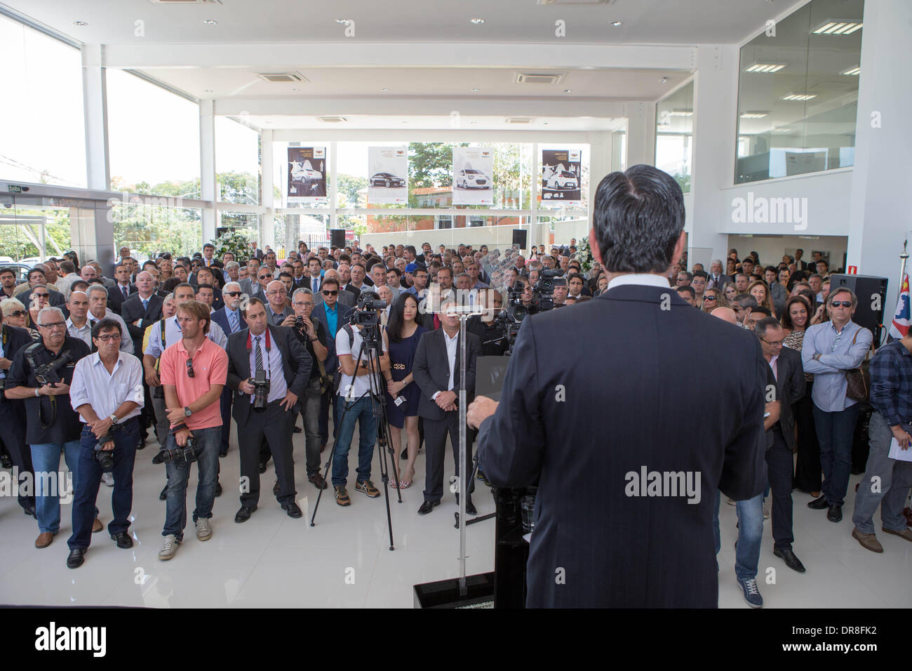 Sao Paulo, Brazil. 22nd Jan, 2014. Guests attend a launching ceremony ...