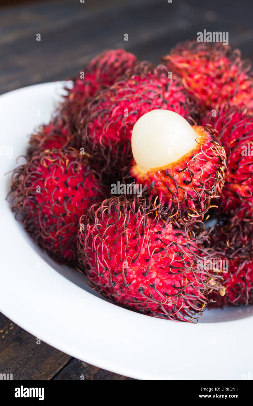 Rambutan is a tropical sweet and sour, white, translucent fruit with a ...