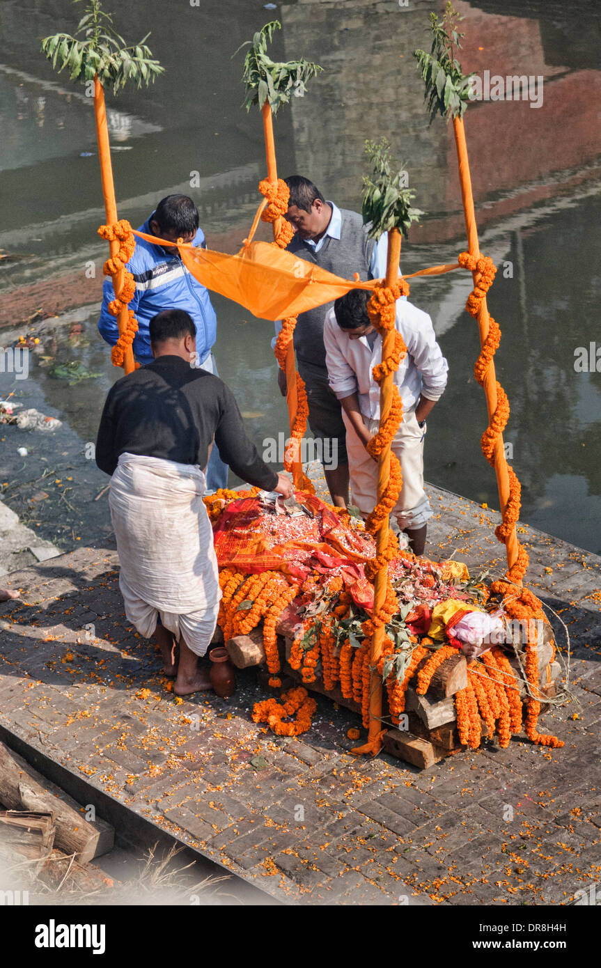 cremation ceremony at Pashtupatinath, Kathmandu, Nepal Stock Photo - Alamy