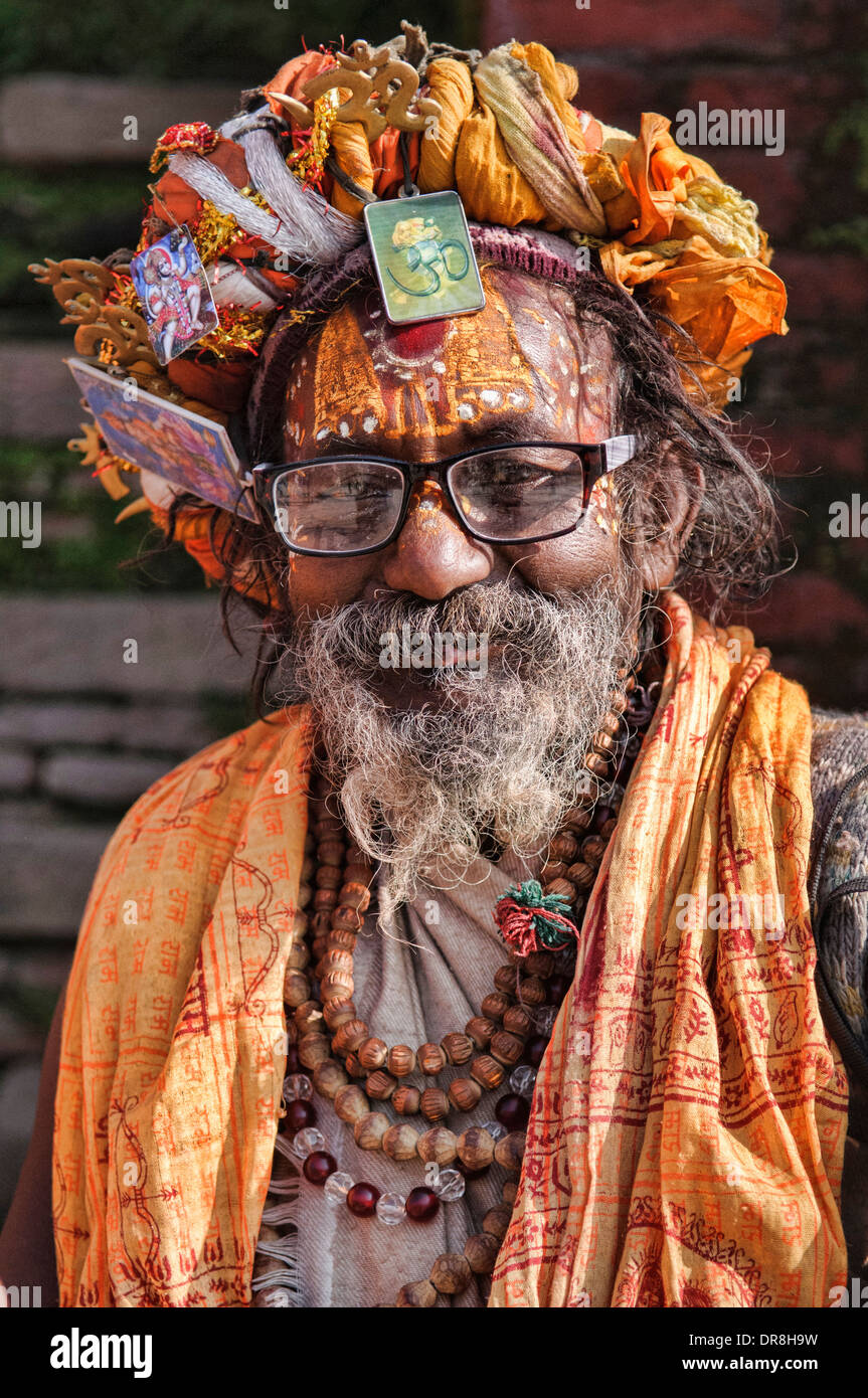 Portrait of a sadhu, Kathmandu, Nepal Stock Photo - Alamy