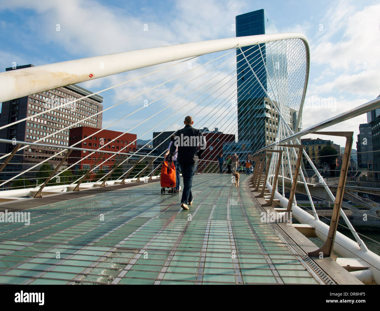 Zubizuri (Campo Volantin Bridge), a footbridge across the Nervion River ...