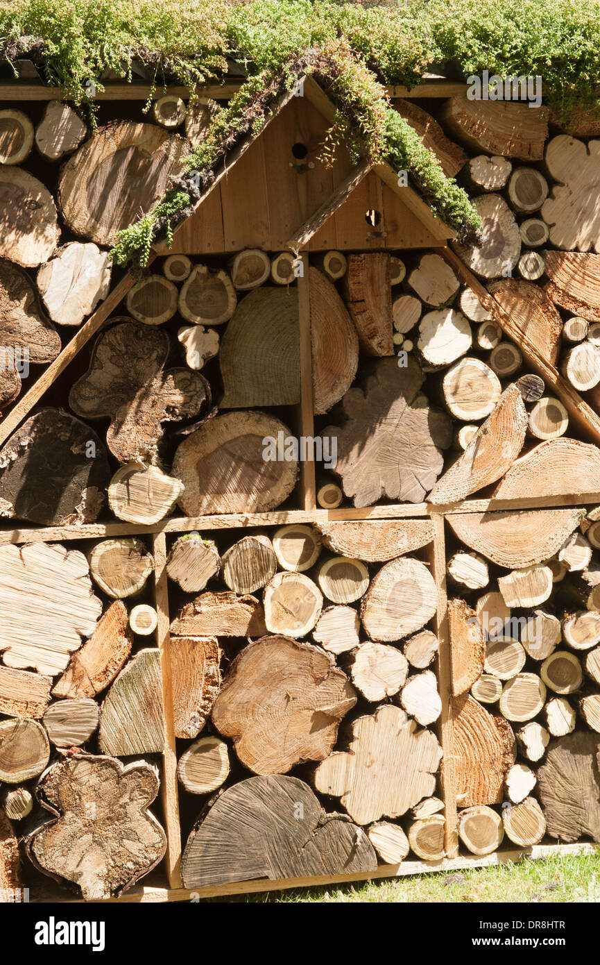 Logs piles garden hi-res stock photography and images - Alamy