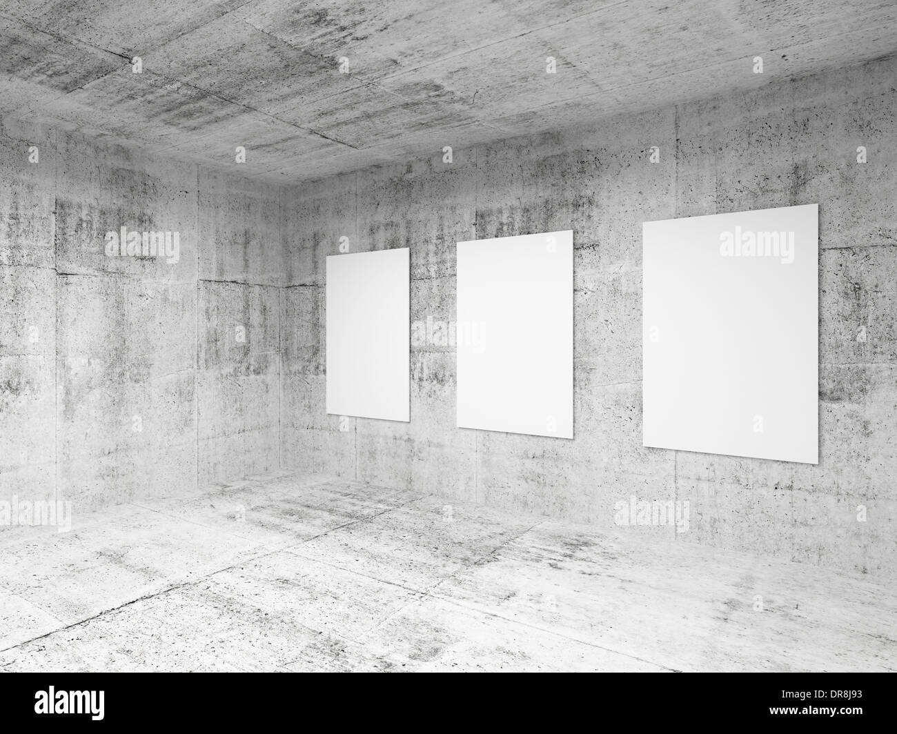 Empty abstract art gallery concrete hall interior. 3d illustration ...