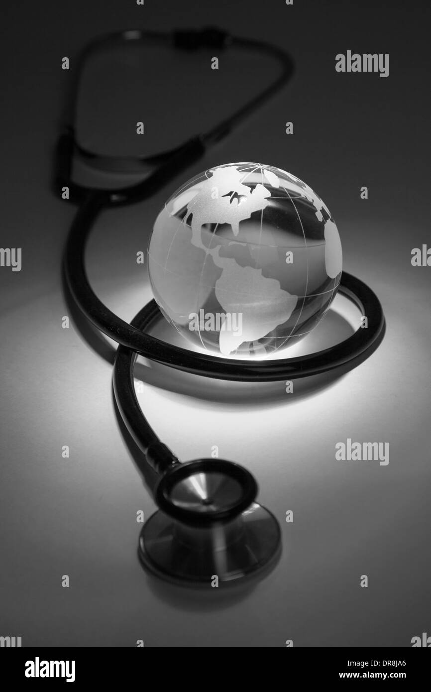 Stethoscope and Globe, concept of World Problems Stock Photo - Alamy