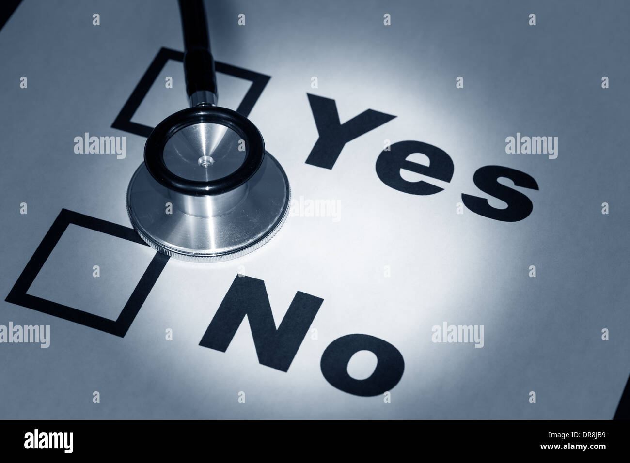 stethoscope and word yes no Stock Photo - Alamy