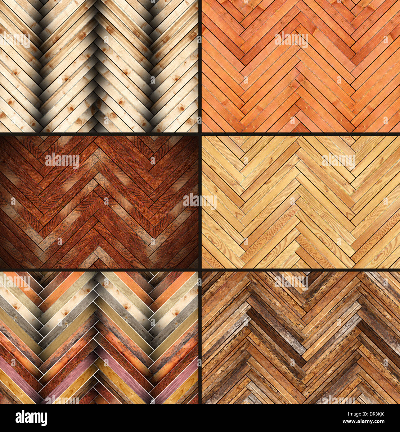illustration with six parquet textures for your design Stock Photo - Alamy