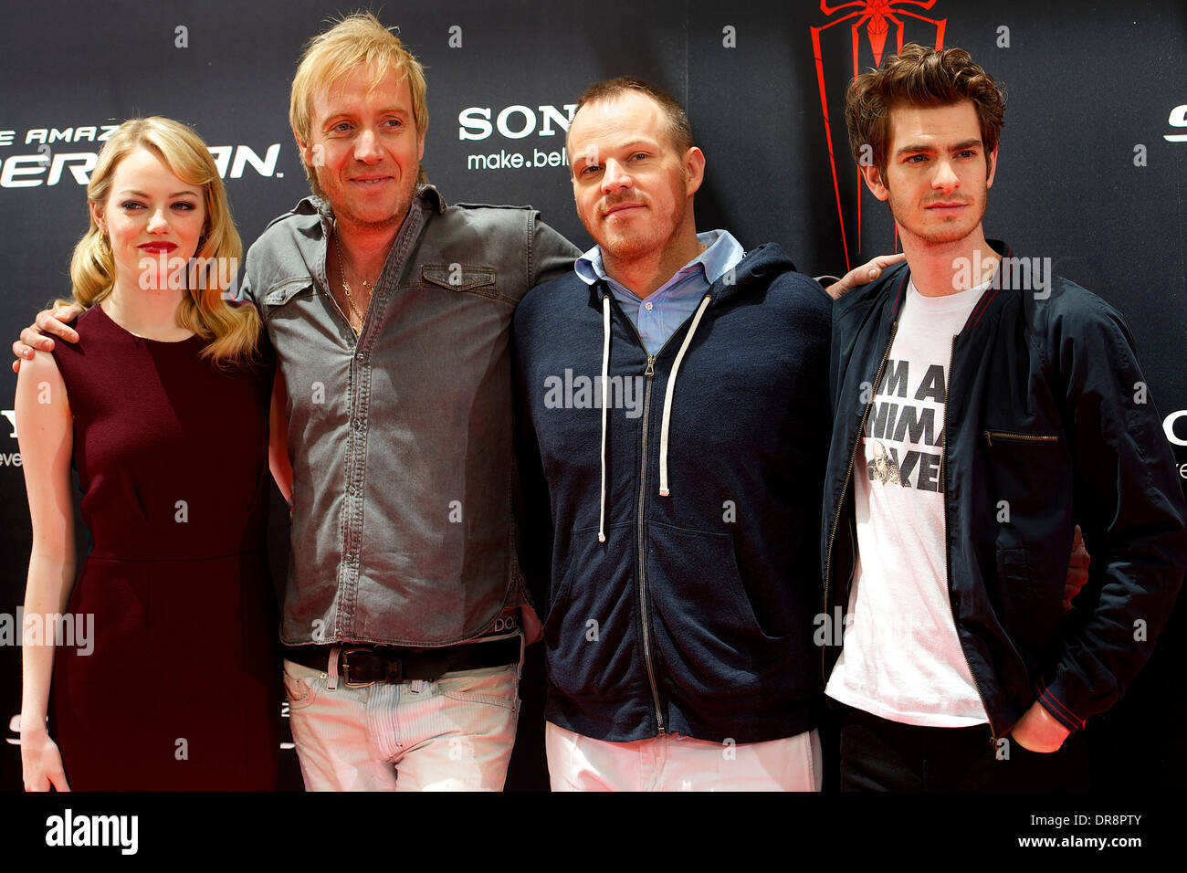 Andrew Garfield, Marc Webb, Emma Stone and Rhys Ifans Photocall of 'The ...