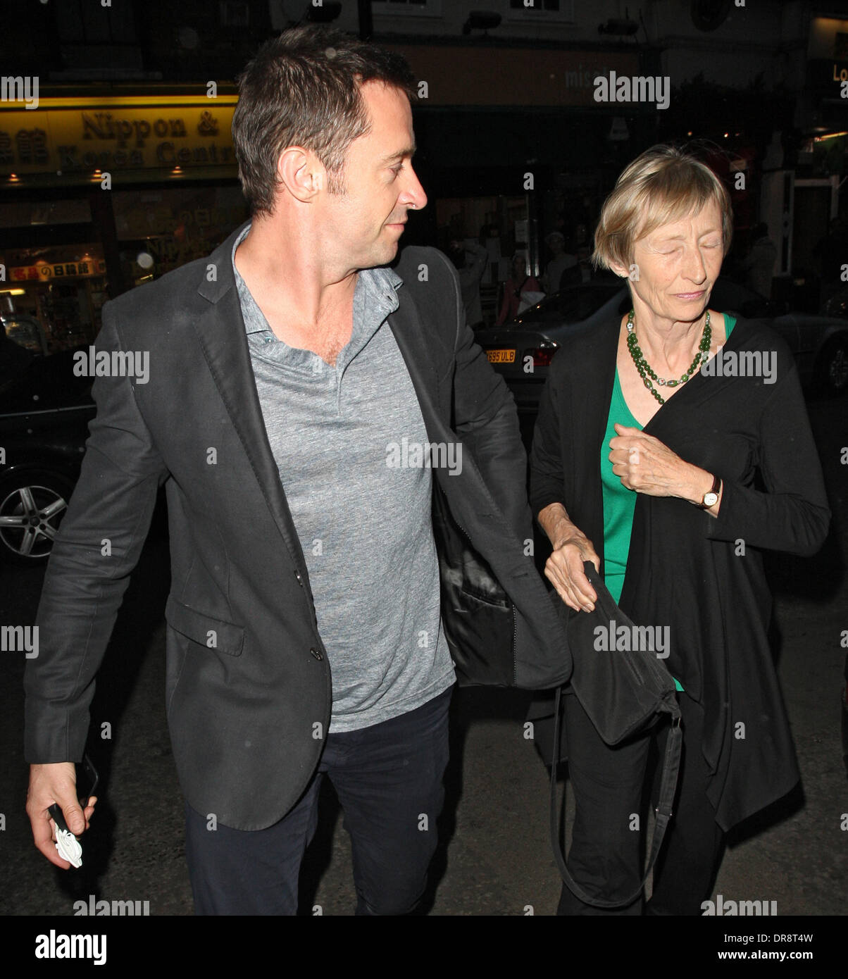 Hugh Jackman and his mother Grace arriving at the W hotel to dine at ...