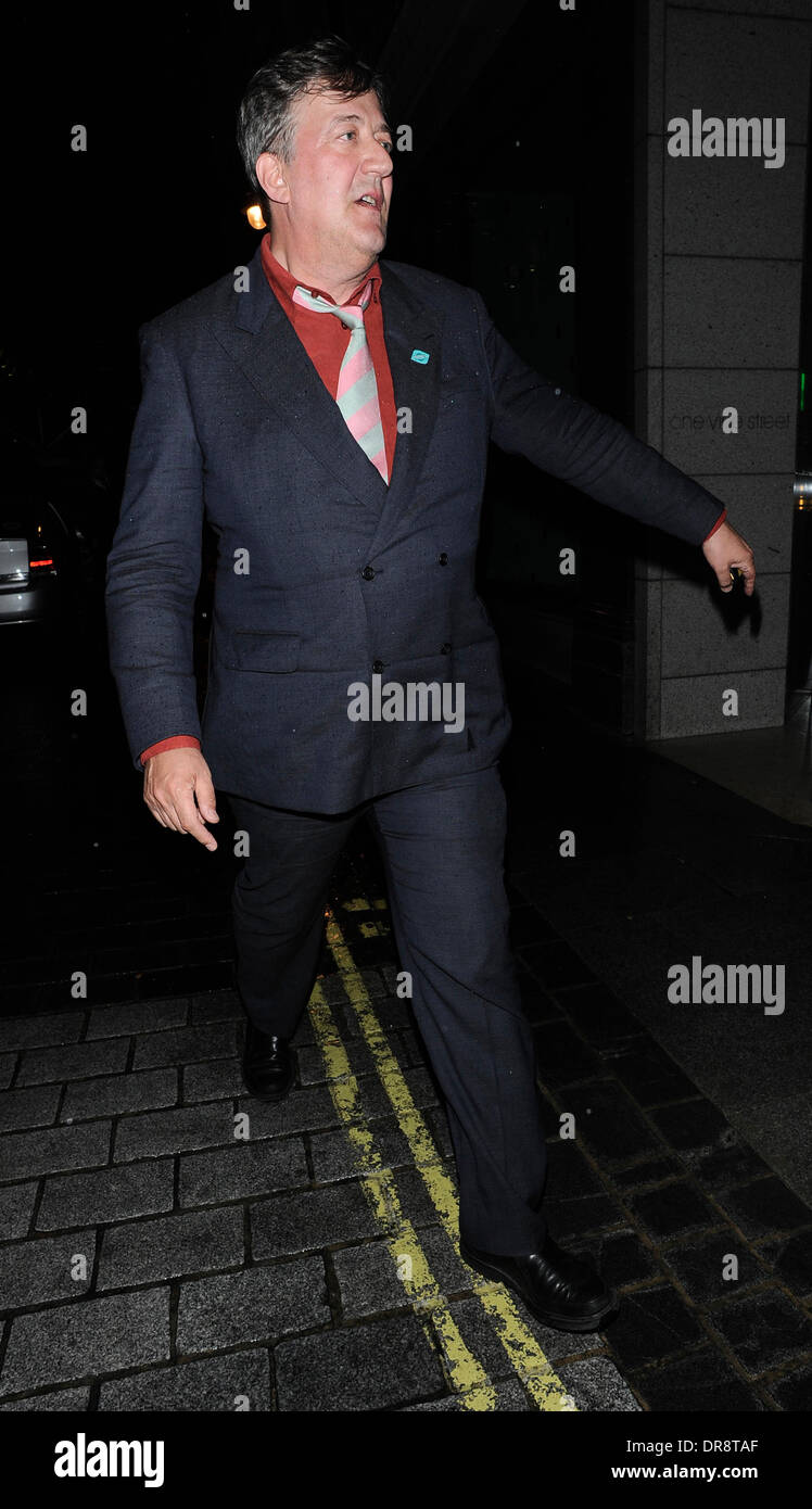 Stephen Fry walking in Mayfair London, England - 21.06.12 Stock Photo ...