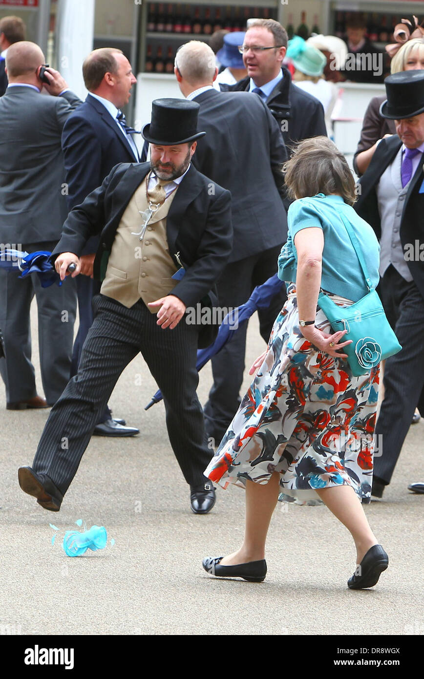 Windy weather conditions have had the ladies holding onto their hats ...